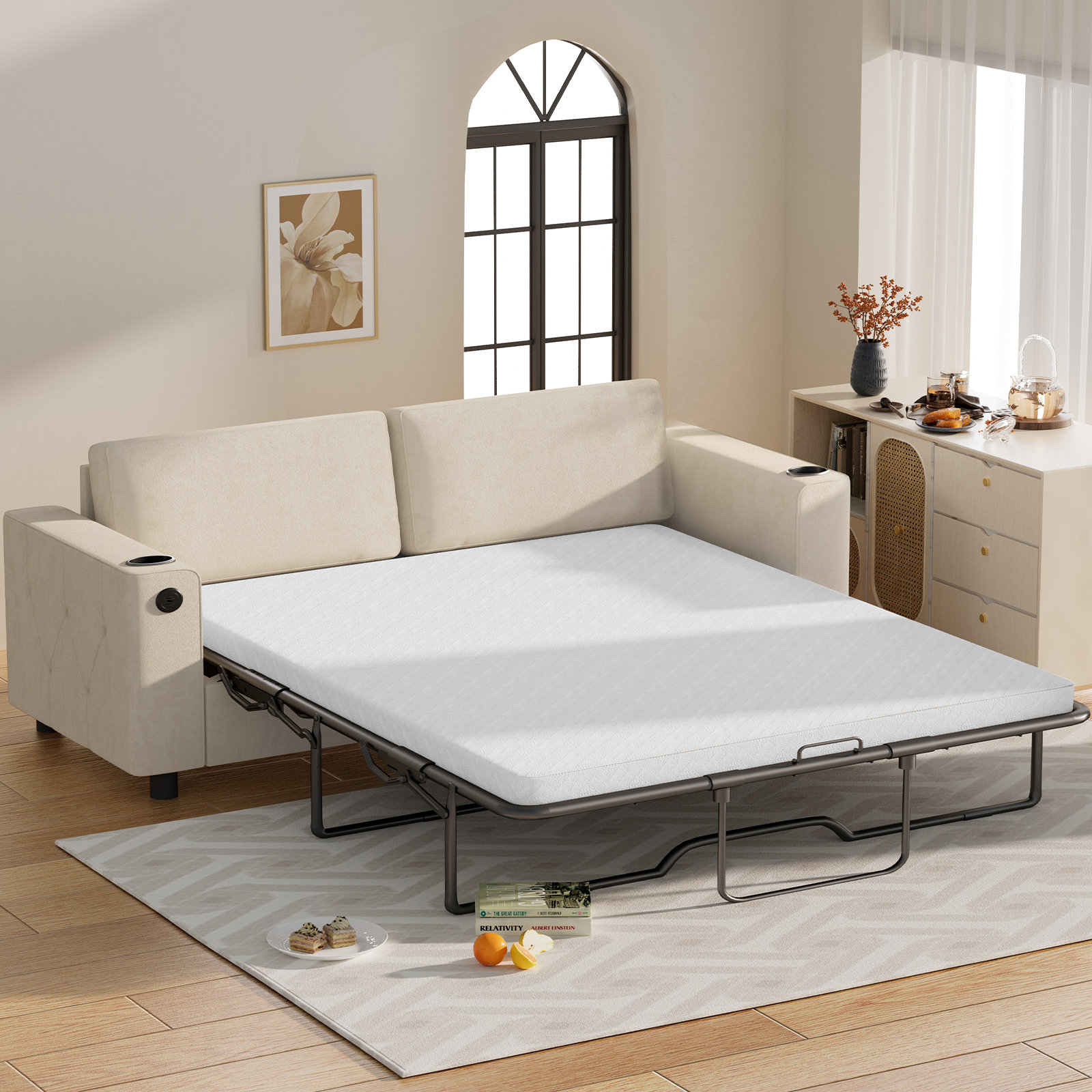 Latitude Run® Latitude Run SpaceEase 3" Gel Memory Foam Sofa Bed - 2-in-1 Sleeper for 250sqft ...